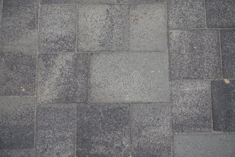 Top View of Pavement Made of Rectangular Grey Concrete Blocks Stock ...