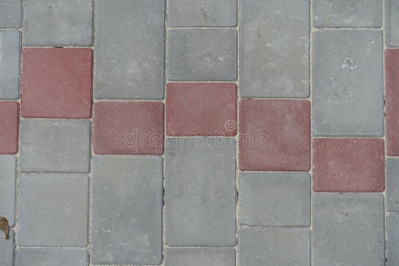 Top View of Pavement Made of Pink and Grey Concrete Blocks Stock Photo ...