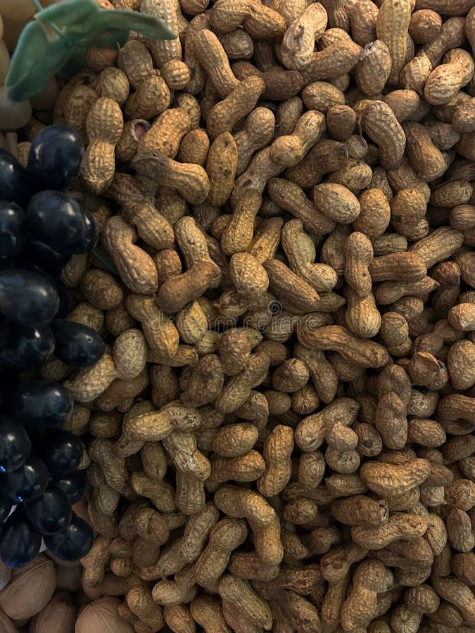 Top View of Nuts Peanuts with Grapes Stock Image - Image of grapes ...