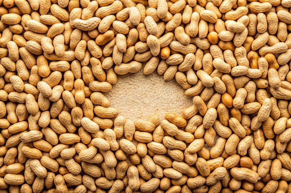 Top View of Peanuts on a Plain Backdrop Stock Illustration ...
