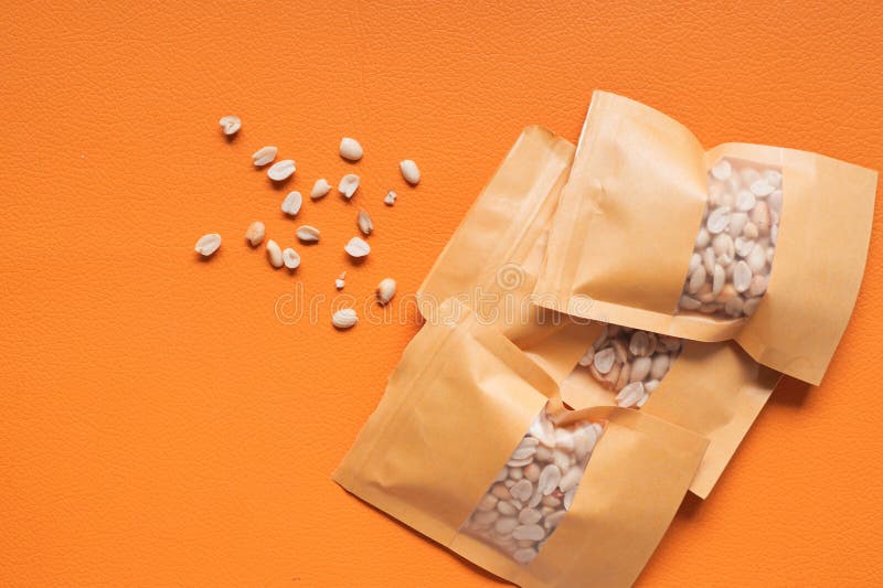 Top View of Peanuts in a Take Away Paper Packet Stock Image - Image of ...