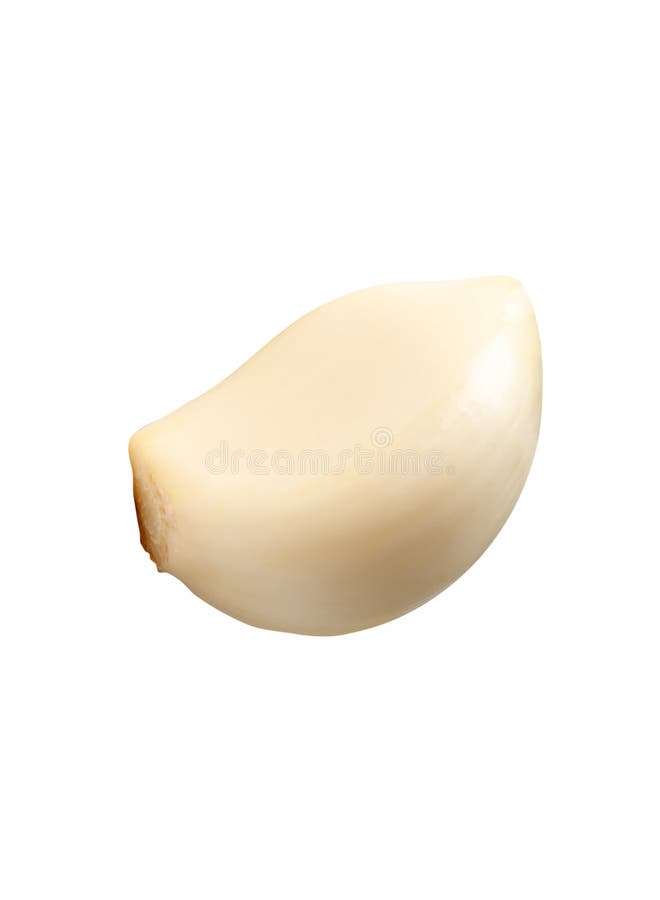 Top View of Peeled Garlic Clove Isolated on White Background with ...