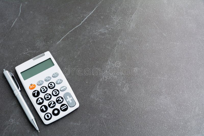 Top View of Pen with Calculator and Copy Space for Insert Text Stock Image - Image of mobile ...