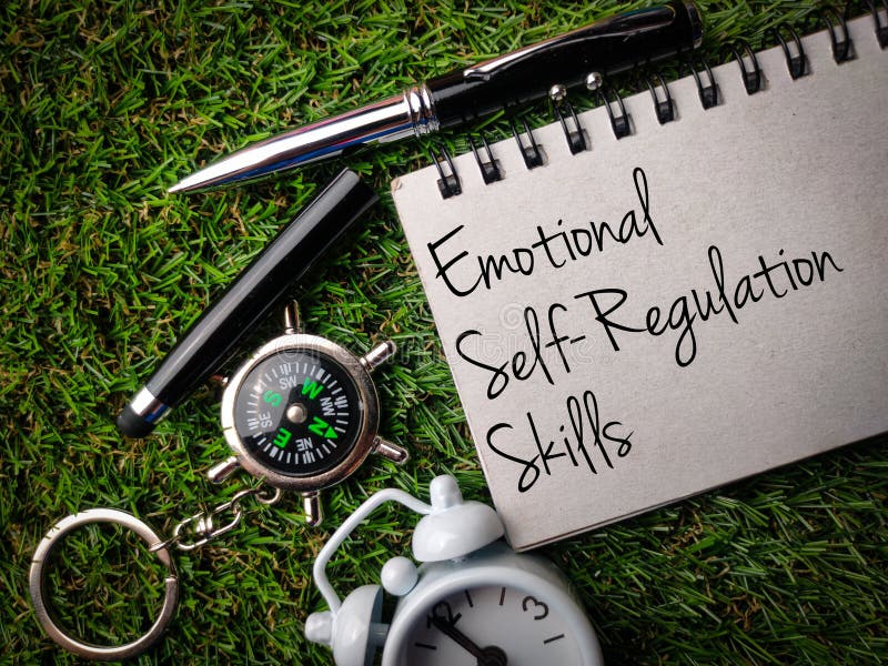Top View Pen,clock and Compass with Text Emotional Self-regulation ...