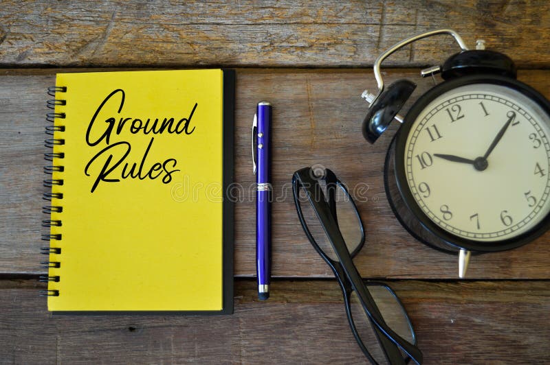 Notebook Written with Text GROUND RULES Over Wooden Background Stock ...