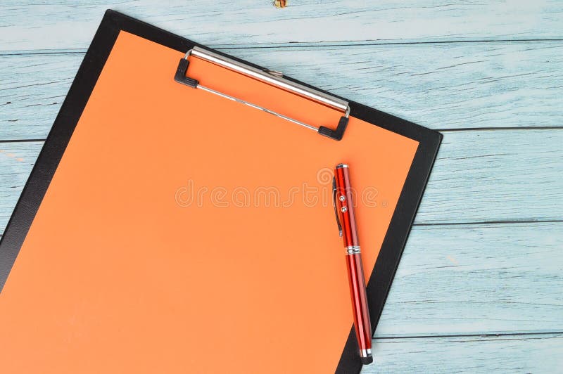 Top View of Pen and File with Copy Space. Conceptual Image Stock Photo ...