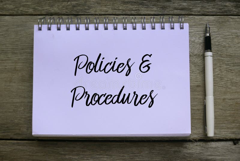 Top View of Policies and Procedures on Wooden Blocks. Policies and ...