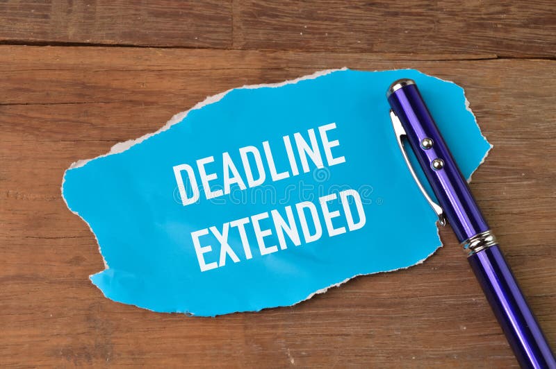 Top View of Pen and Torn Paper Written with DEADLINE EXTENDED Stock ... Top View of Pen and Torn Paper Written with DEADLINE EXTENDED Stock ...