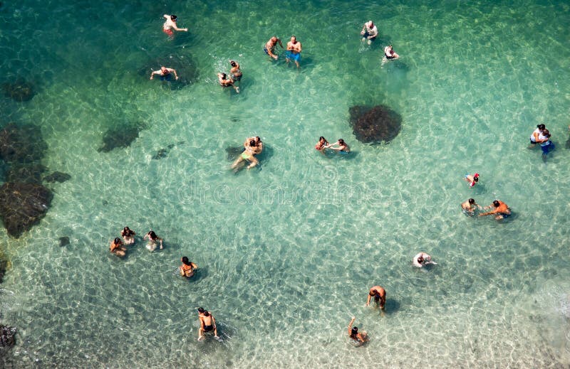 Top View of People Swimming in a Clear Water Stock Photo - Image of ...