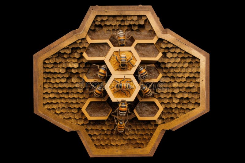 Top View of a Perfectly Aligned Beehive Design Stock Illustration ...