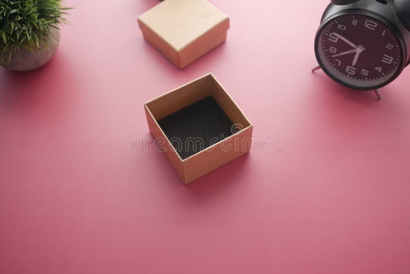 Top View of Person Open a Empty Small Gift Box Stock Photo - Image of ...