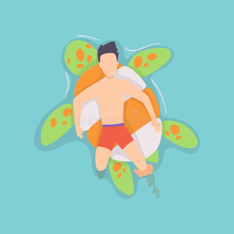 Cartoon Turtle Relaxing Beach Stock Illustrations – 18 Cartoon Turtle ...
