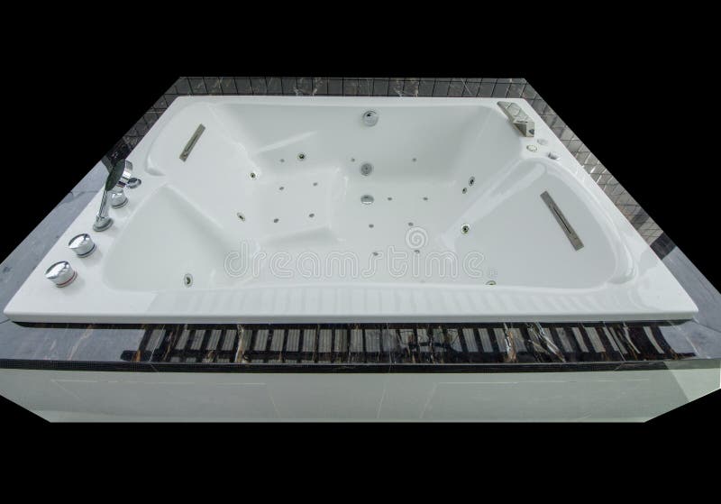 Top View of Perspective View of White Jacuzzi and Marble, Focus ...