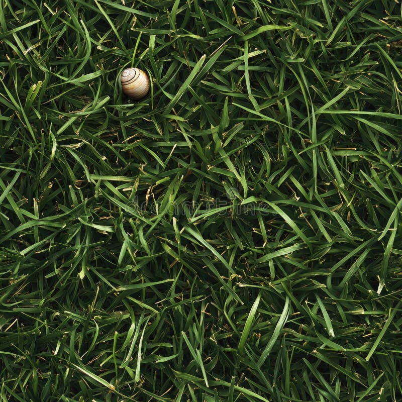 Top View Photo of Fresh Green Grass with a Small Snail Shell, Seamless ...