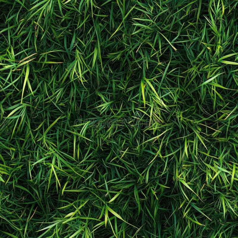 Top View Photo of Lush Grass with Scattered Pine Needles, Seamless ...