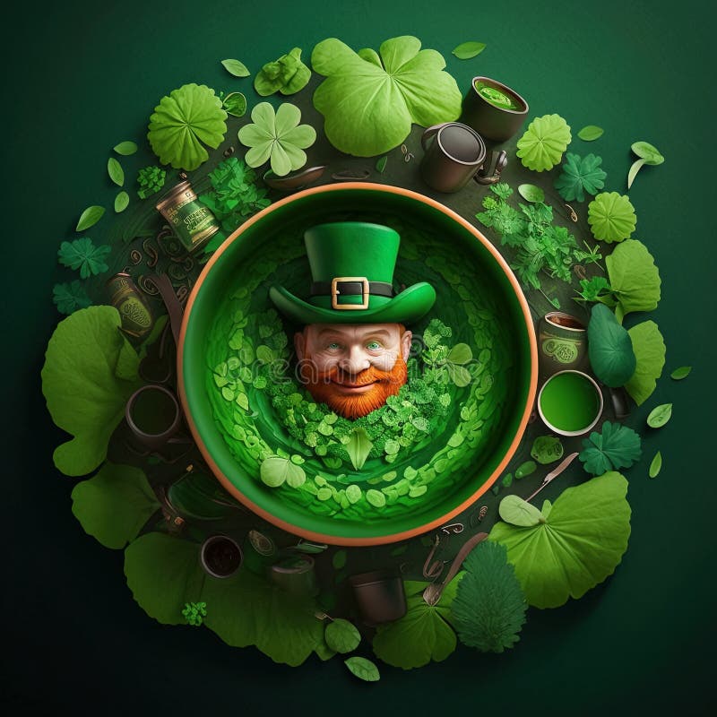 Top View Photo of St. Patrick S Day Meme on the Green Background ...