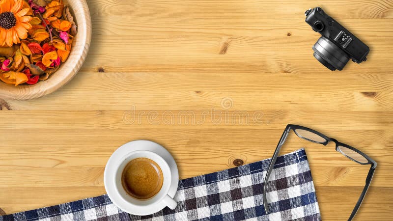 Top View of Photographer Table. Stock Photo - Image of office, white ...