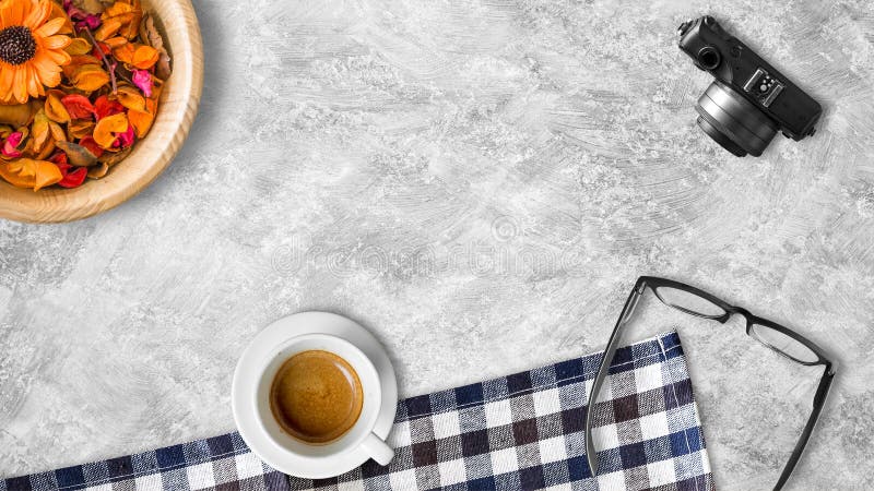 Top View of Photographer Table. Stock Image - Image of white, life ...