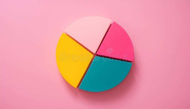 Top View Pie Chart with 5 Segments, Perfect for Visual Data ...