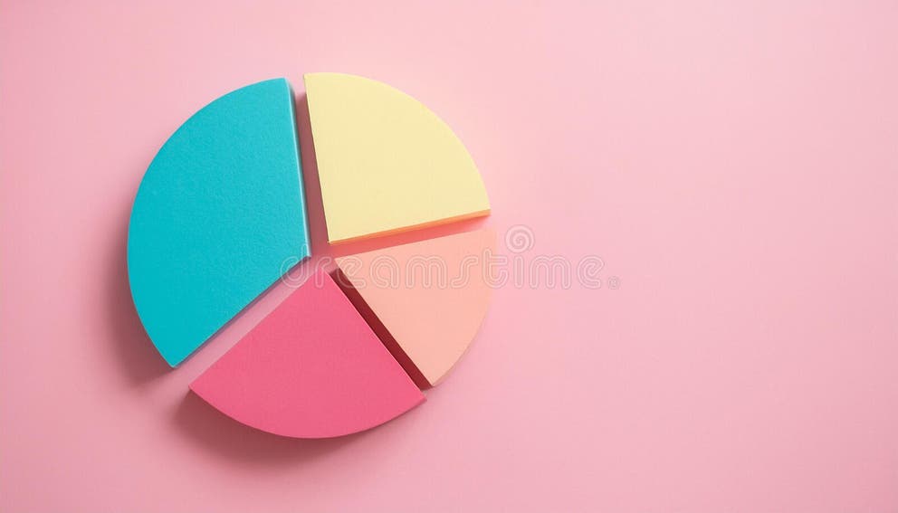 Top View Pie Chart with 5 Segments, Perfect for Visual Data ...