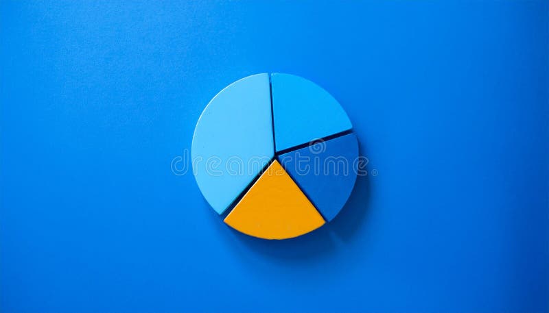 Top View Pie Chart with 4 Segments, Perfect for Visual Data ...