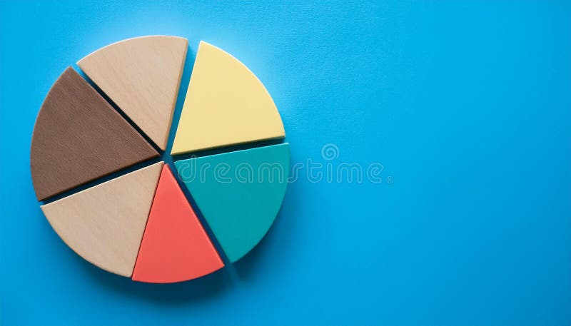 Top View Pie Chart with 4 Segments, Perfect for Visual Data Representation and Infographic Use ...