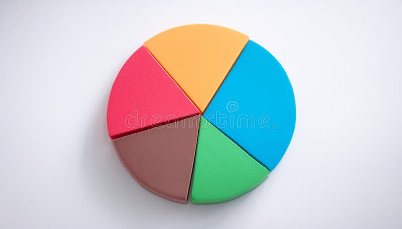 Top View Pie Chart with 5 Segments, Perfect for Visual Data ...