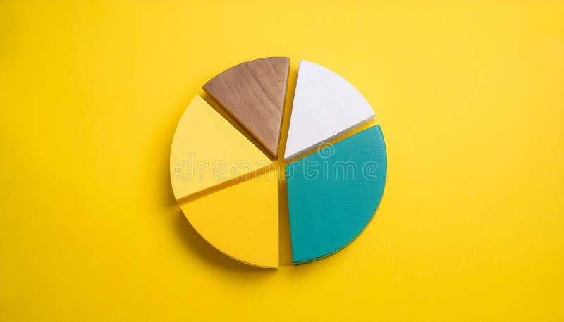 Top View Pie Chart with 5 Segments, Perfect for Visual Data ...