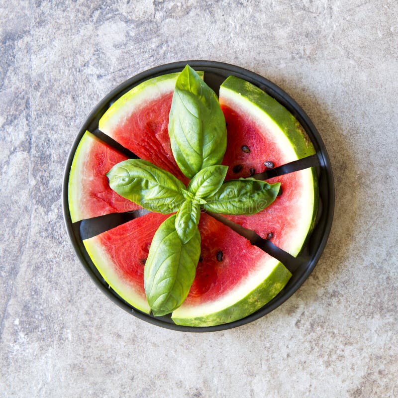 Top of View Pieces of Fresh Watermelon Stock Photo - Image of healthy ...