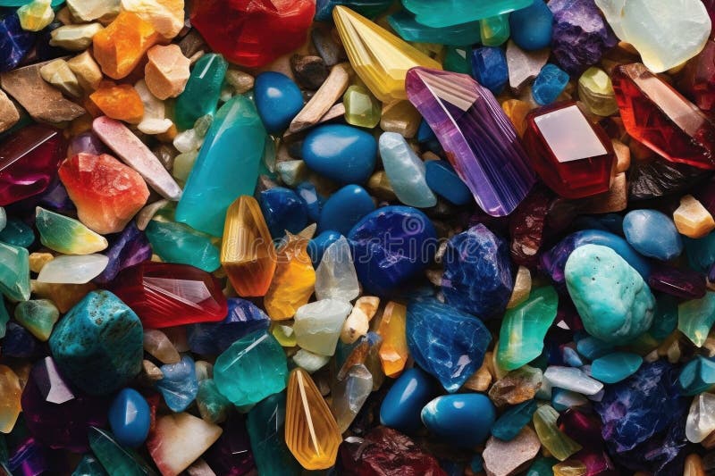 Top View of a Pile of Assorted Gemstones and Crystals Stock ...
