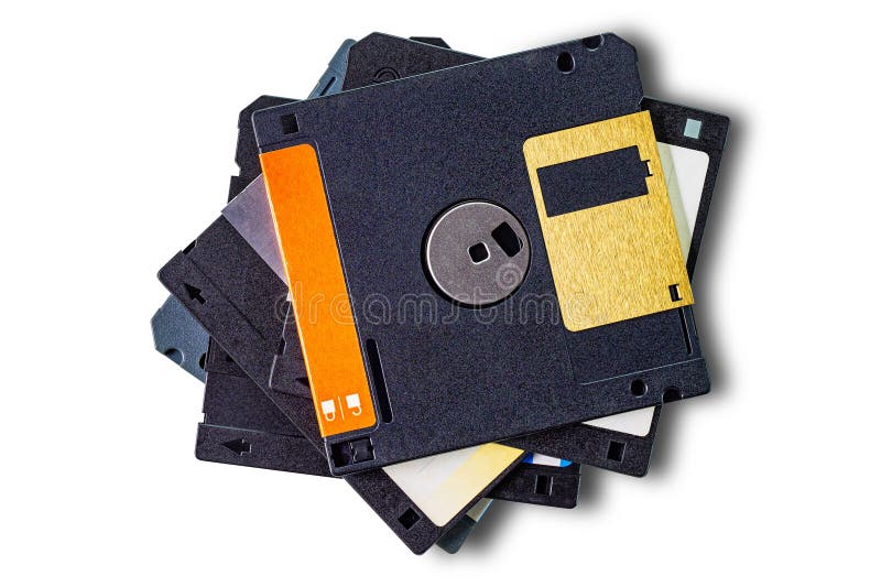 Top View Pile of Old Storage Technology Diskette for Old Compute Stock ...