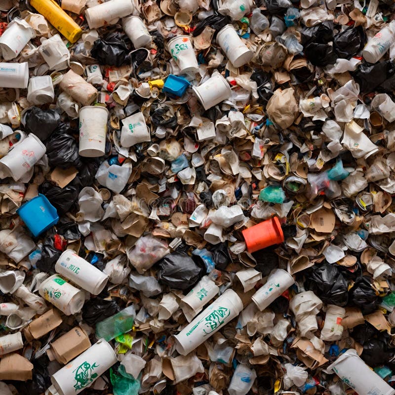 Top View of a Pile of Used Plastic Waste. AI Generated Stock ...