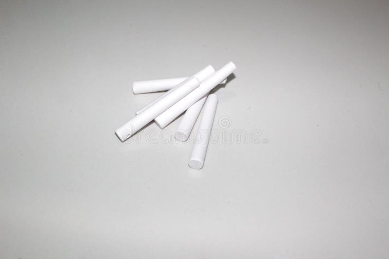 Top View of a Pile of White Chalk Isolated on White Background Stock ...