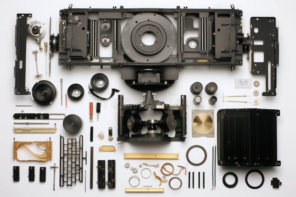 Top View of Pinhole Camera Components Layout Stock Illustration ...