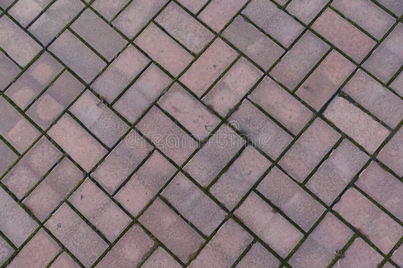 Top View of Pink Concrete Pavement with Double Basket-weave Layout ...