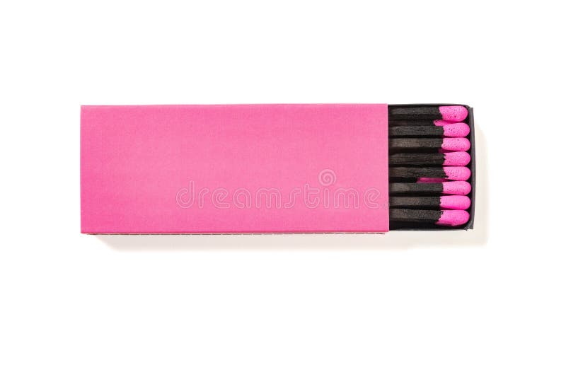 Top View Pink Matchbox on White Background Stock Image - Image of ...