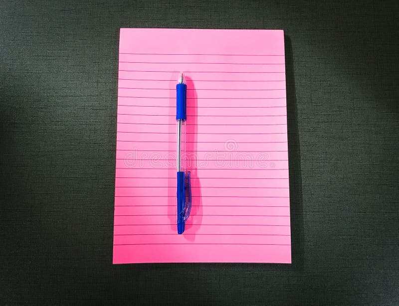 Top View of Pink Notebook with Pencil Placing Stock Image - Image of ...