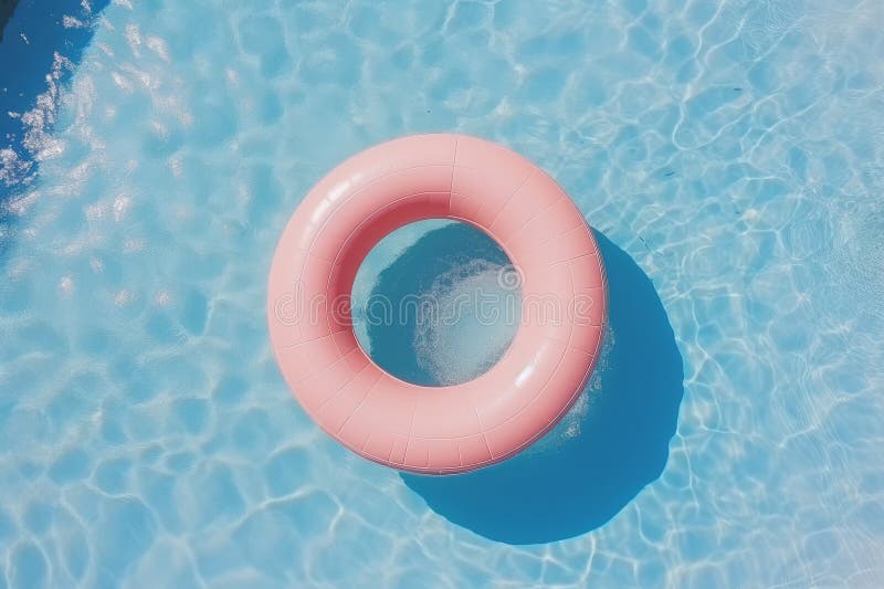 Top View of Pink Pool Ring Float. Beautiful Illustration Picture Stock ...