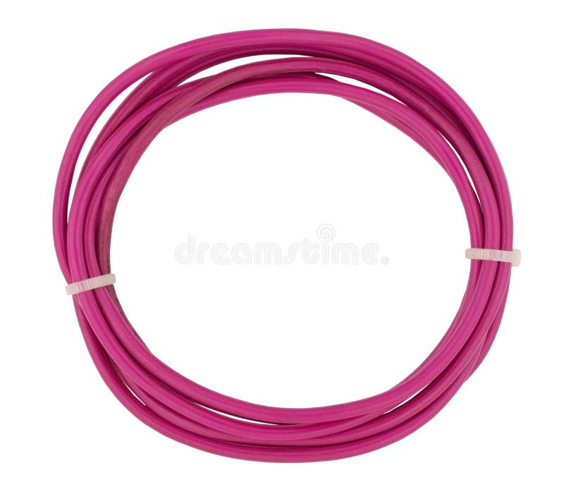 Top View of Pink Rolled Cable Isolated on White Stock Photo - Image of ...