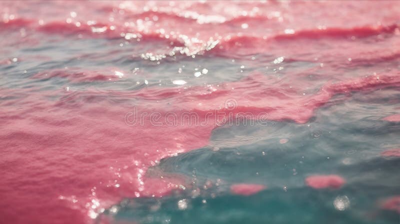 Top View of Pink Transparent Clear Calm Water Surface. Texture with ...
