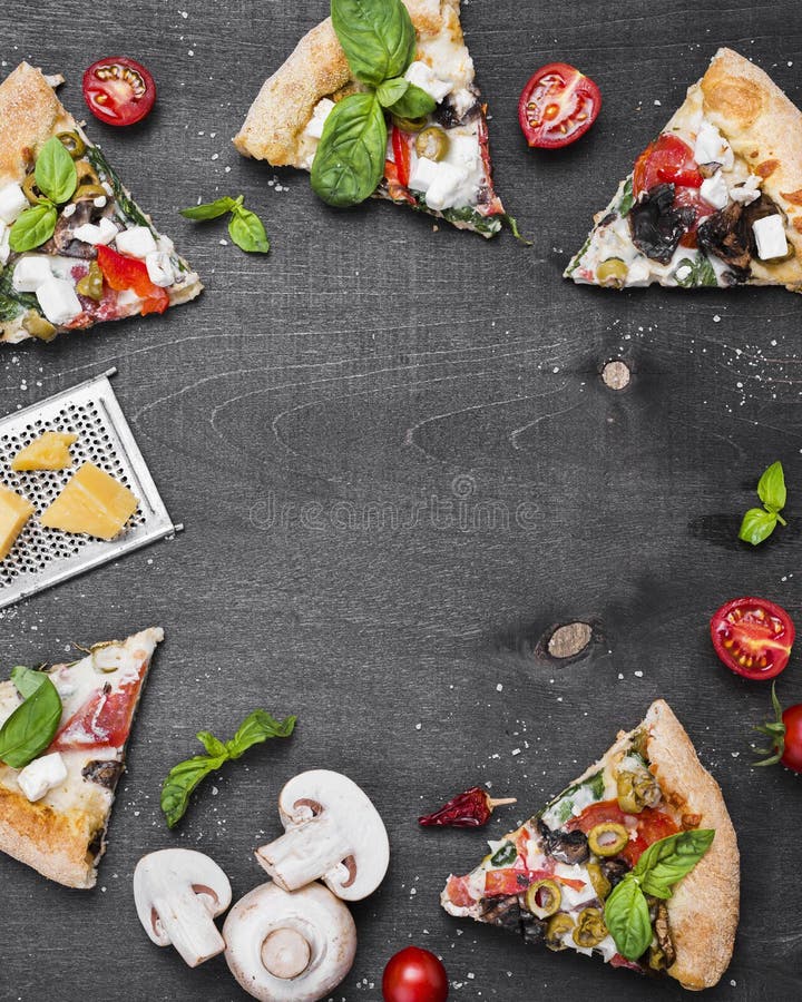 Top View Pizza Circular Frame. High Quality Photo Stock Photo - Image ...