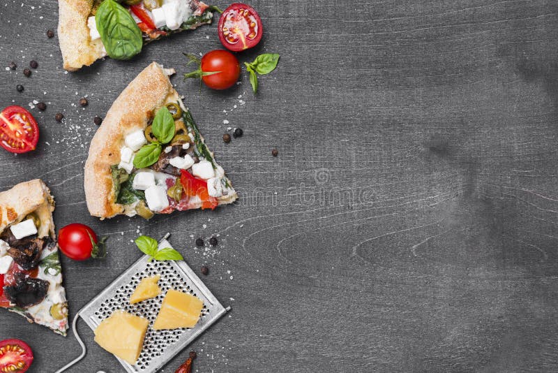 Top View Pizza Frame with Vegetables. High Quality Photo Stock Image ...