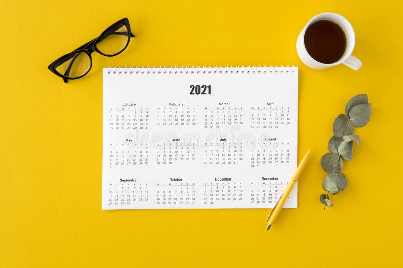 Top View Planner Calendar with Leaves. High Quality Photo Stock Image ...