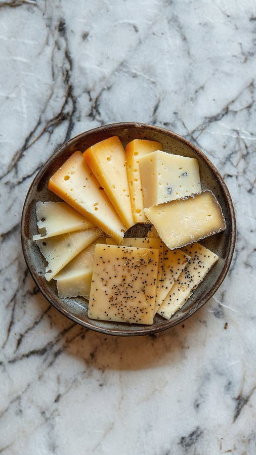 Variety of Artisan Cheese on Marble Background Stock Image - Image of ...