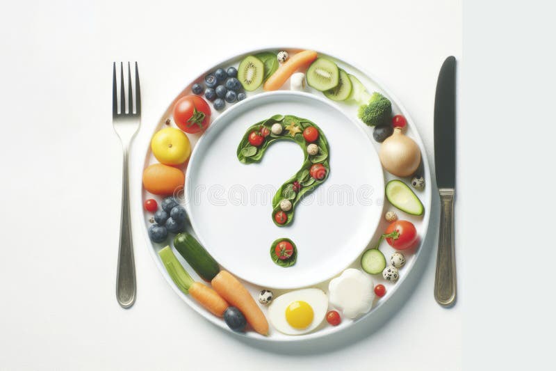 Top View Plate with Question Mark Isolated on Solid White Background ...