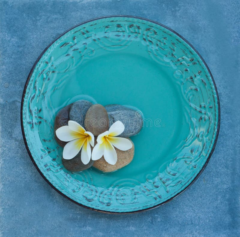 Top View of Plate with Spa Objects and Stones Stock Image - Image of ...