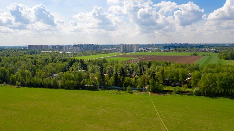 Top View of the Agricultural Area Stock Image - Image of birds ...