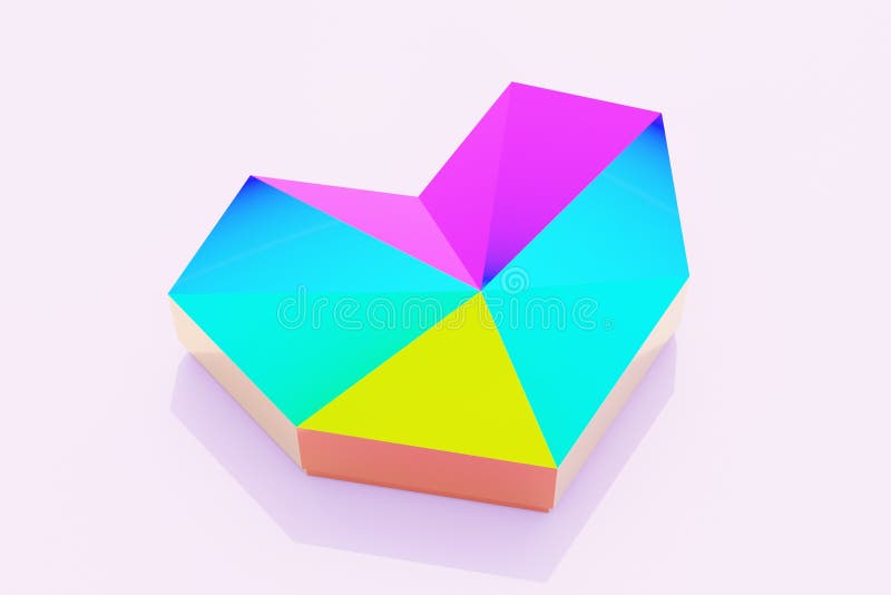 Top View of Polygonal Colored Heart Shaped Box Stock Illustration ...