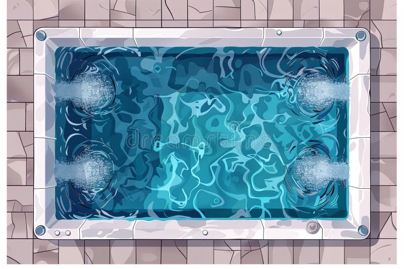 Top View of a Pool Very Simple Vector Illustration Generative AI Stock ...