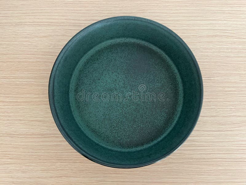 Top View of Porcelain Ceramic Plate Round Dish Isolated on Table ...